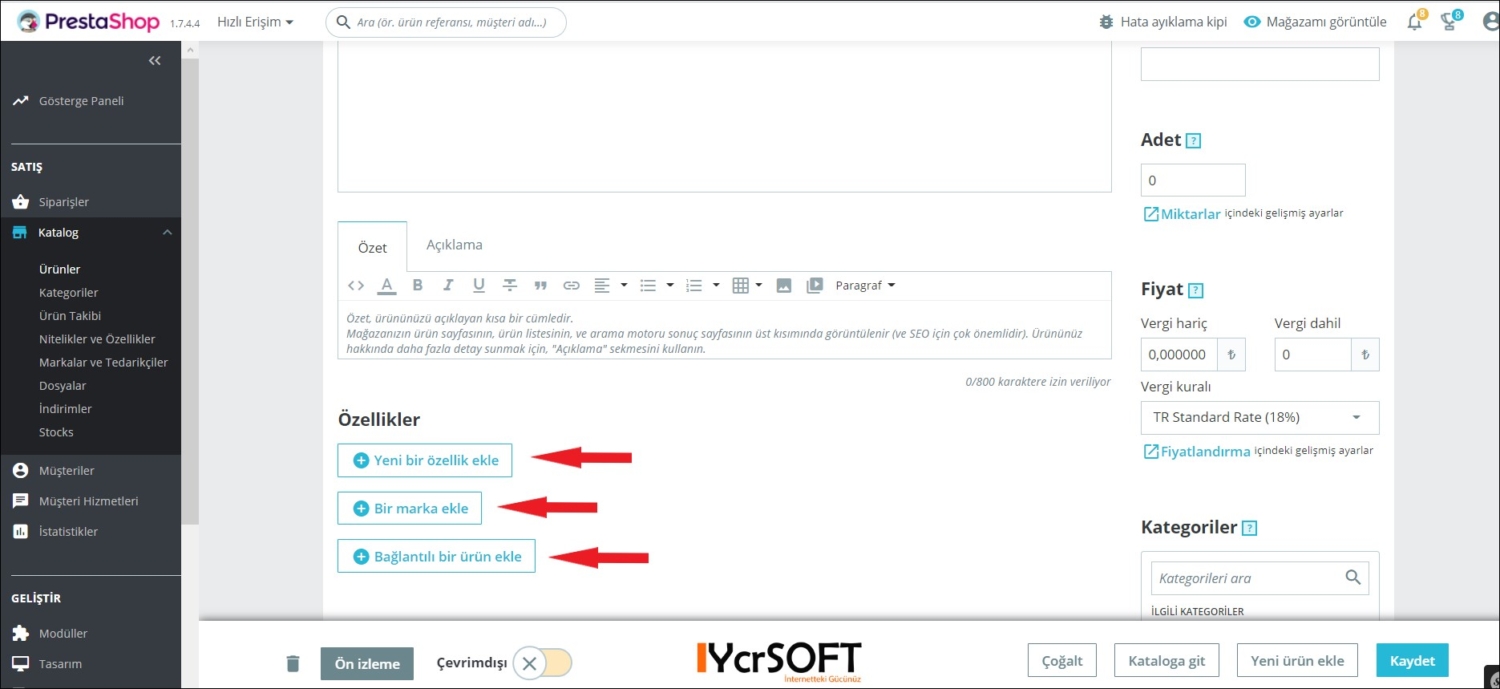 PrestaShop Ürün Ekleme Nasıl Yapılır? Detaylı Kılavuz - Blog - YcrSOFT